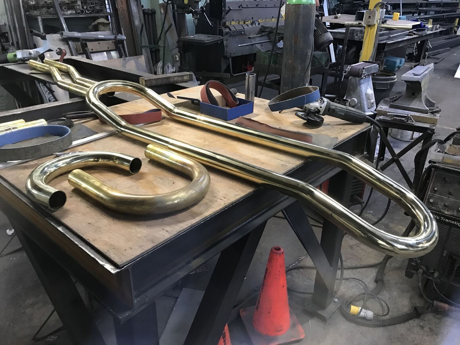 4 Double-Sided Polished Brass Handrails, London NW8